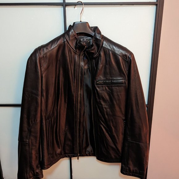 Cole Haan | Jackets & Coats | Cole Haan Smooth Lambskin Leather Moto ...